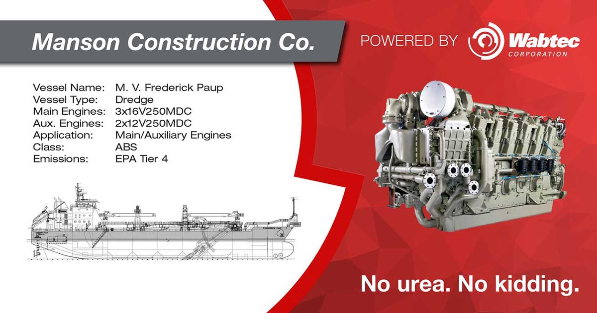 Wabtec Secures Marine Engine Order for Largest U.S. Hopper Dredger for ...